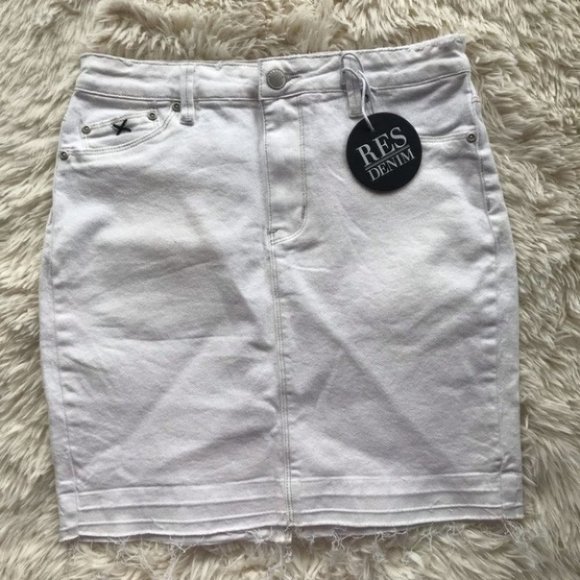 Res Denim | Jeans | Res White Denim Skirt | Poshmark